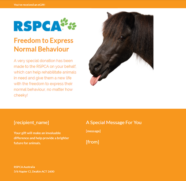Freedom to Express Normal Behaviour eCard – RSPCA Gift Cards